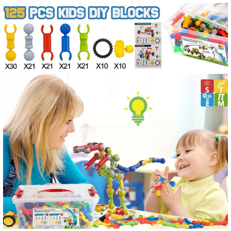 Building Blocks Kit,For Kids Educational Learning Ages 3-10 Help ...