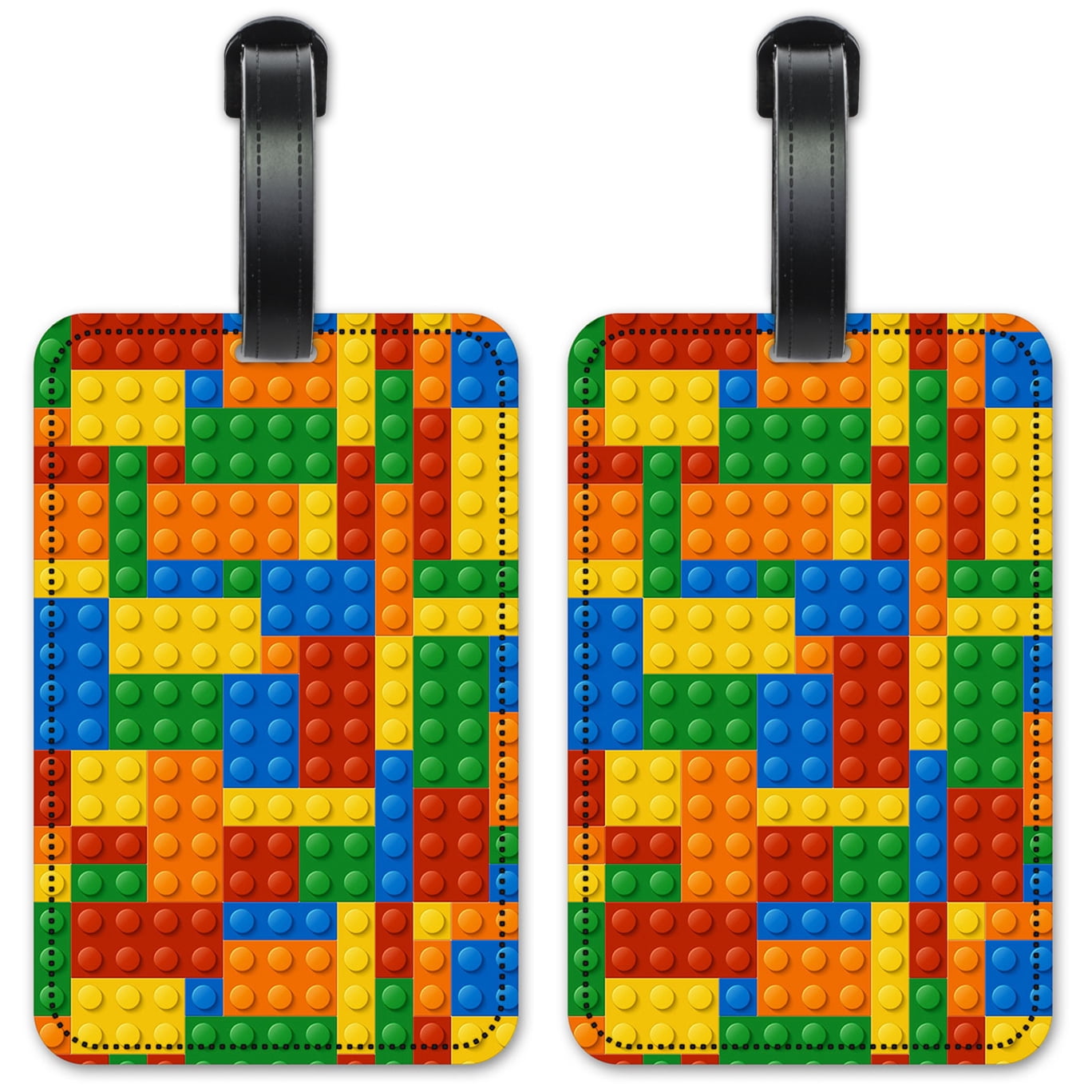 Art Plates Building Blocks Luggage ID Tags, Durable Vinyl Suitcase ...