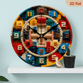 Building Blocks MDF Wood 10in Round Wall Clock, Silent Non-Ticking ...