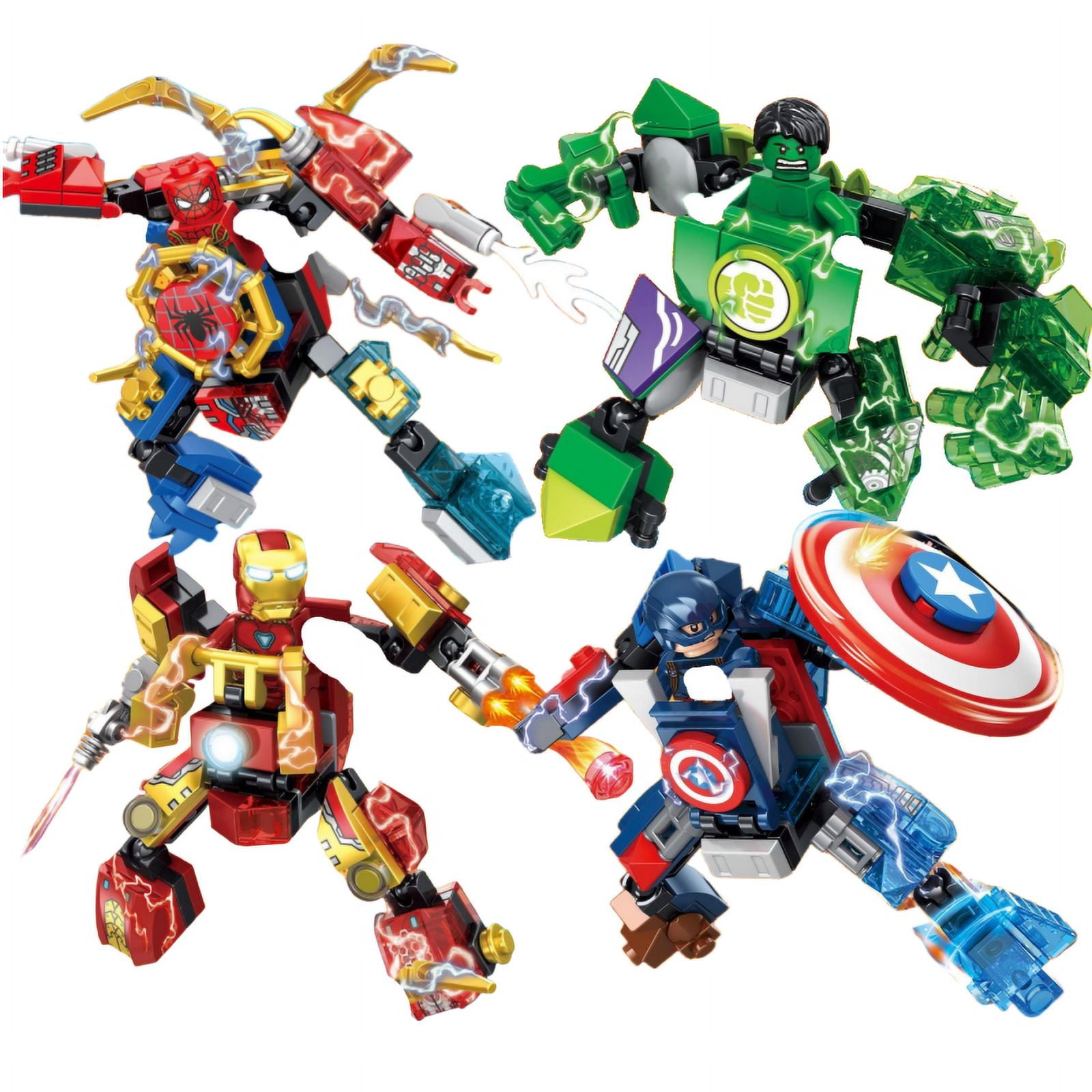 Building Blocks Mini Model Figures Compatible Marvel Spiderman Iron Man ...