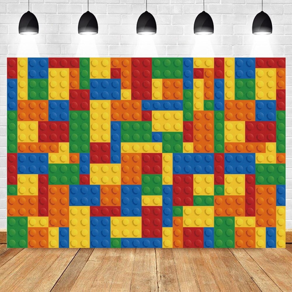 Building Blocks Party Backdrops Baby Shower Boy Kids Birthday Party ...