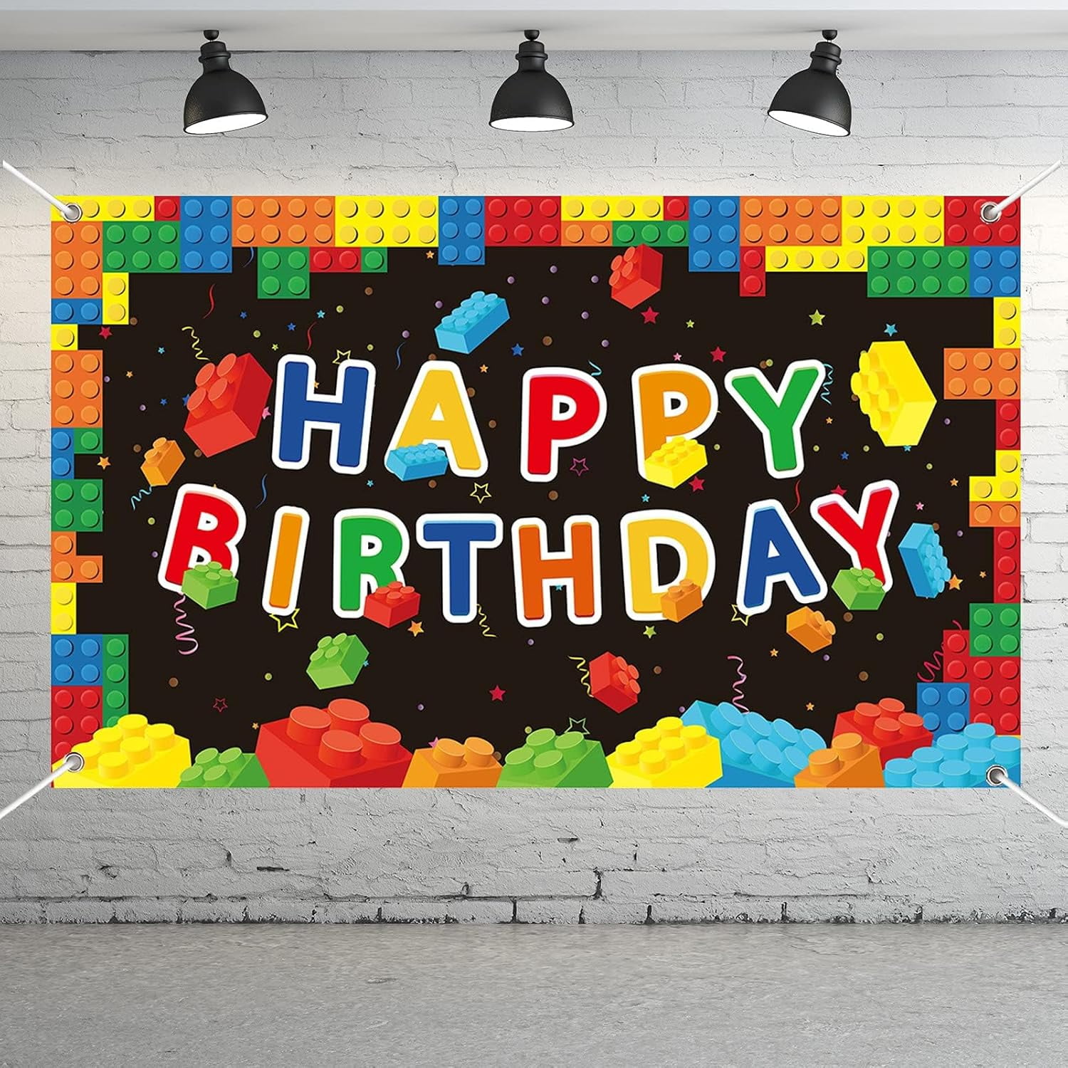 Building Blocks Party Decorations Colorful Blocks Birthday Backdrop ...
