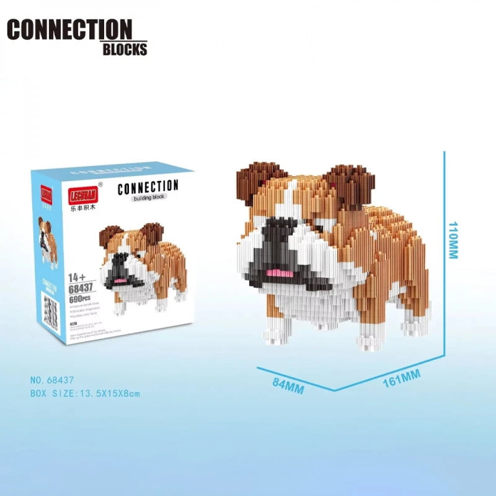 Building Blocks Set Collie Husky Bulldog Corgi Schnauzer 3D Model ...