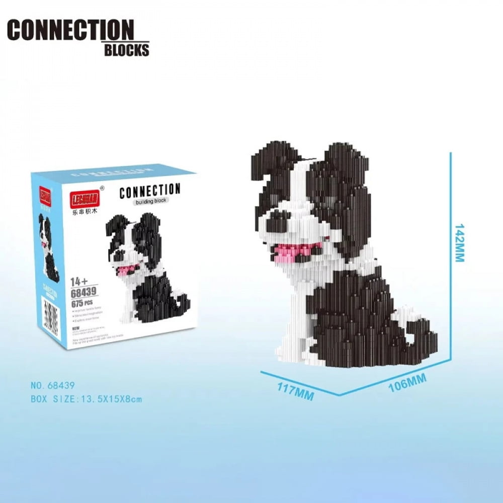 Building Blocks Set Collie Husky Bulldog Corgi Schnauzer 3D Model ...