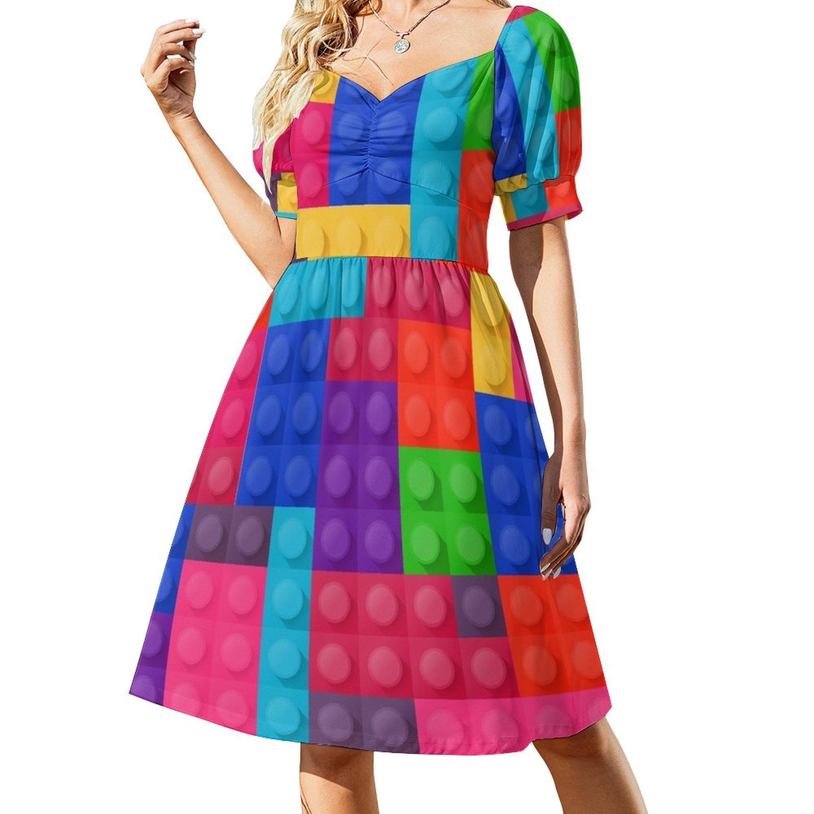 Building Blocks Short-Sleeved Dress elegant party dresses for women ...