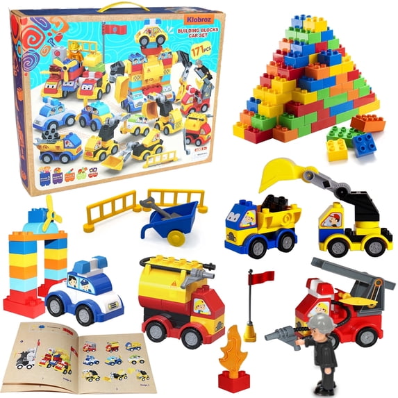 Building Blocks for Toddlers 2-5, 171 Pieces Blocks Car Set for Kids ...