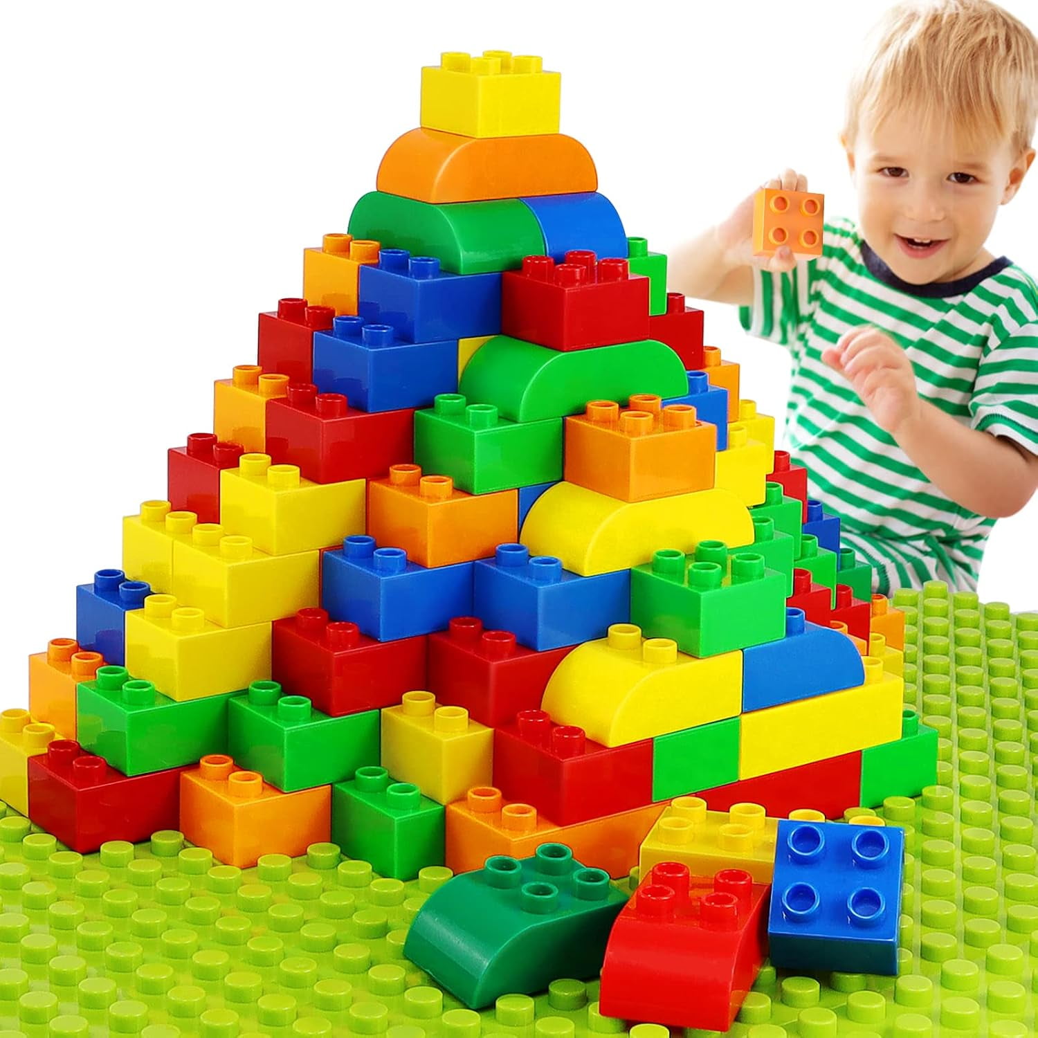Building Blocks for Toddlers 2-5 Including a Baseplate, 150 Piece Big ...