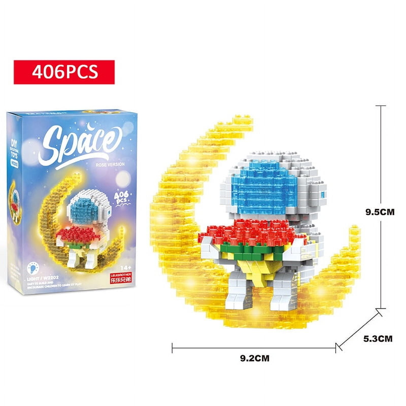 Building Blocks Toys Figure Astronaut Model Space Travel Man Moon Light ...