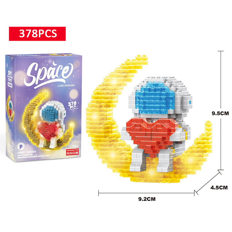 Building Blocks Toys Figure Astronaut Model Space Travel Man Moon Light ...