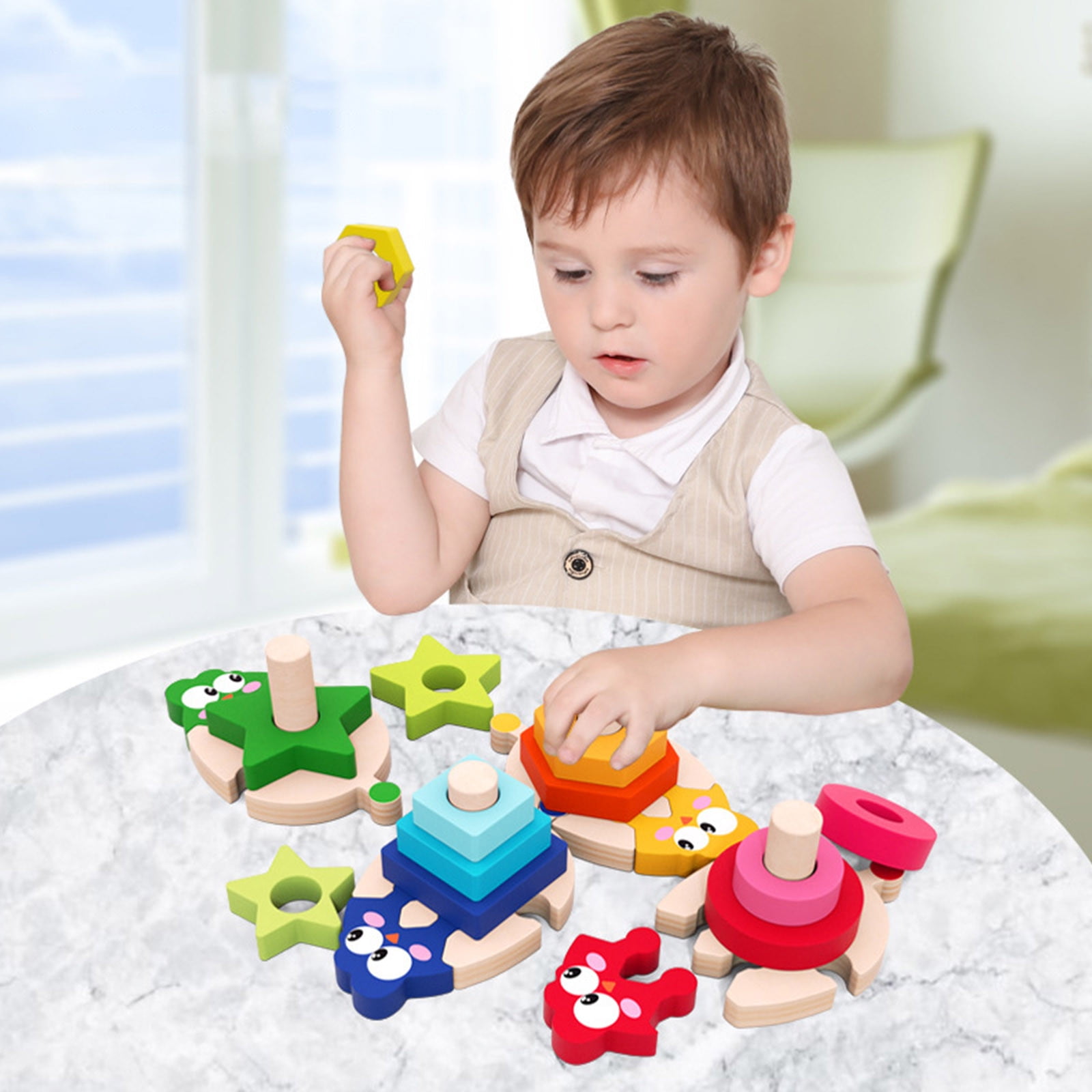 Building Blocks Toys, Geometric Shapes Set, Column Disassembly Assembly ...
