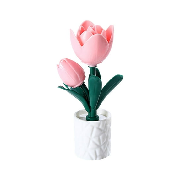 Building Blocks Tulip Rose Night Light Simulation Flower Decor Bedroom ...