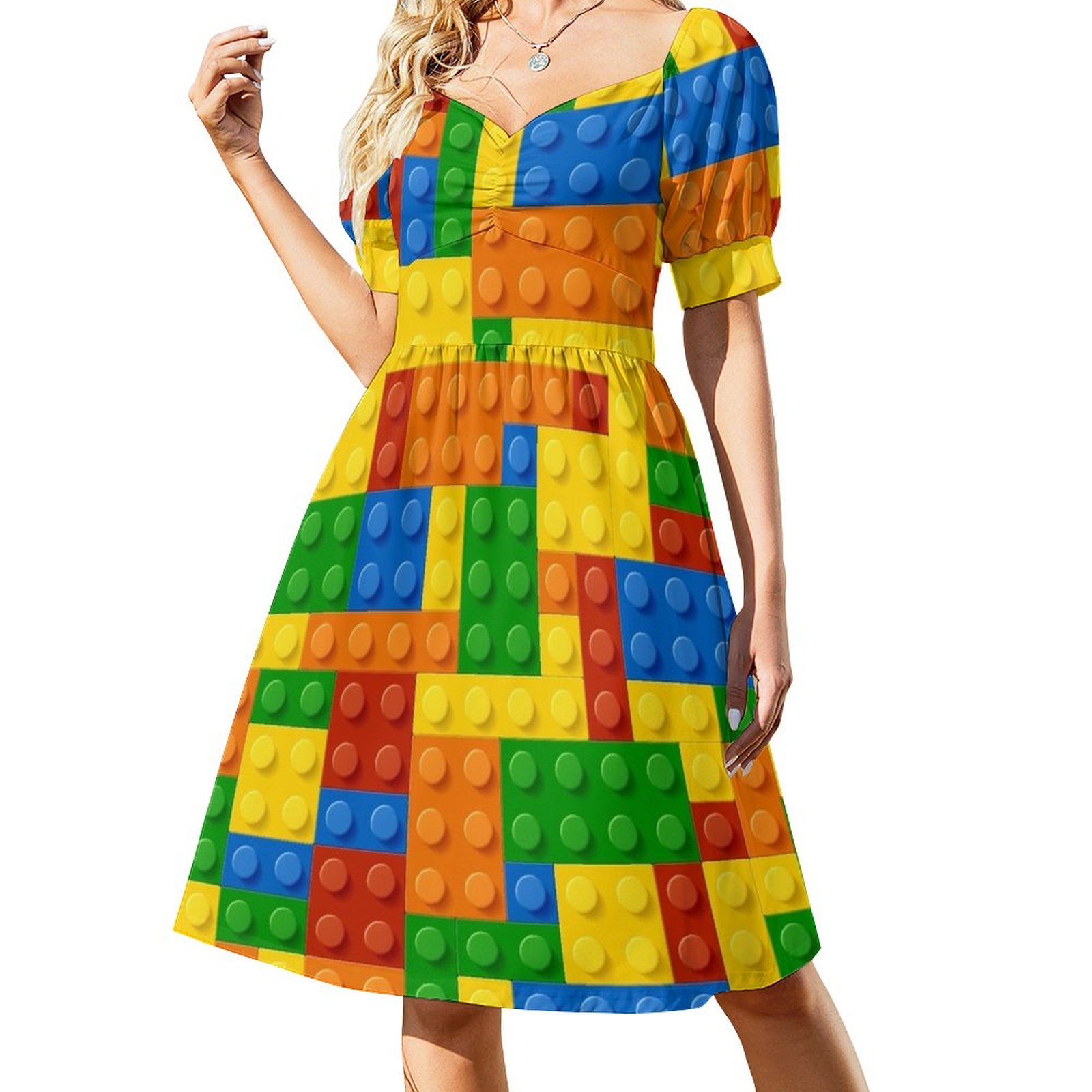 Building Blocks truction Brick Sleeveless Dress elegant women's sets ...