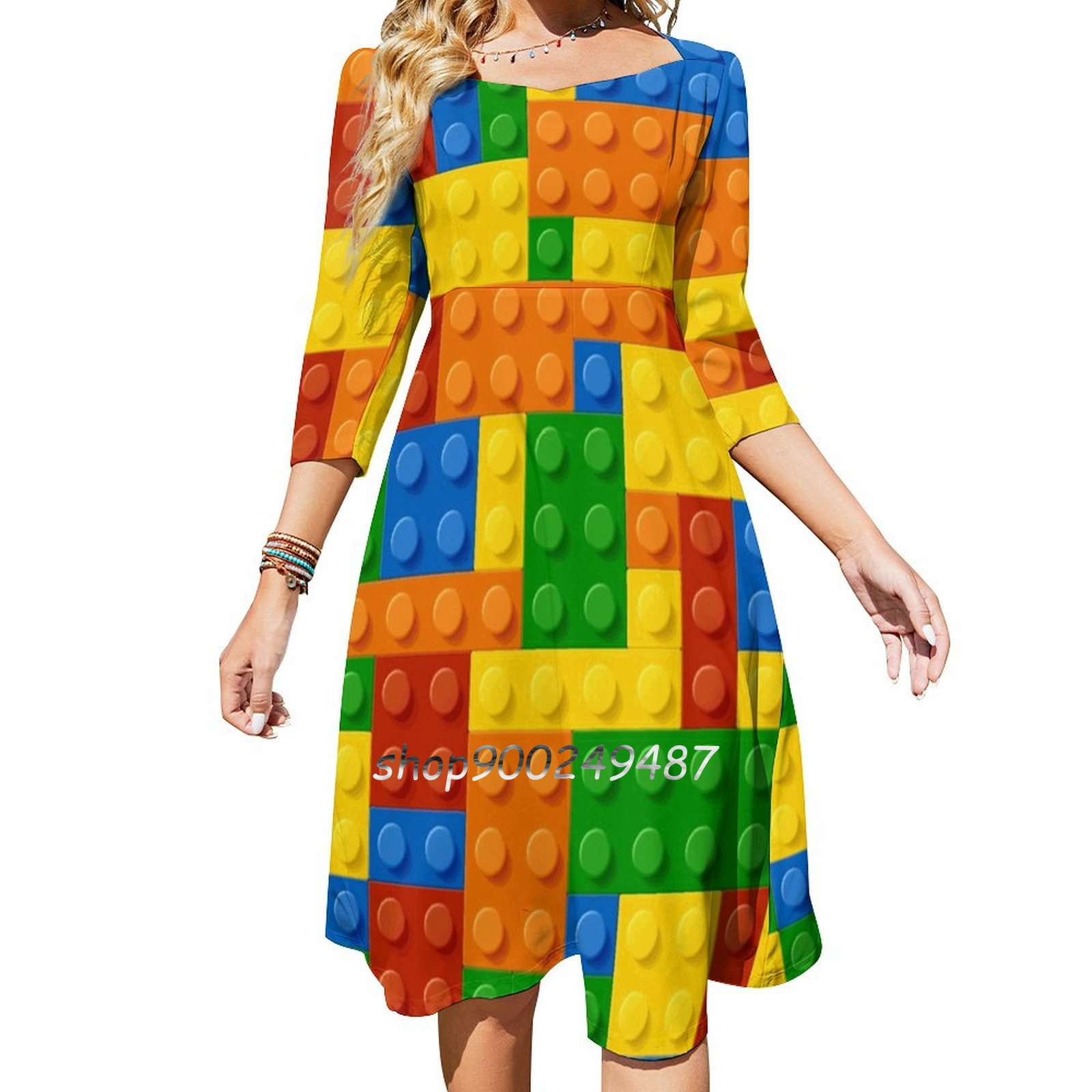 Building Blocks truction Brick Sweet Elegant Dress Women Korean Kawaii ...