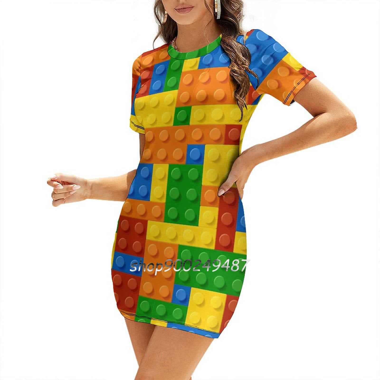 Building Blocks truction Brick Sweet Elegant Dress Women Korean Kawaii ...