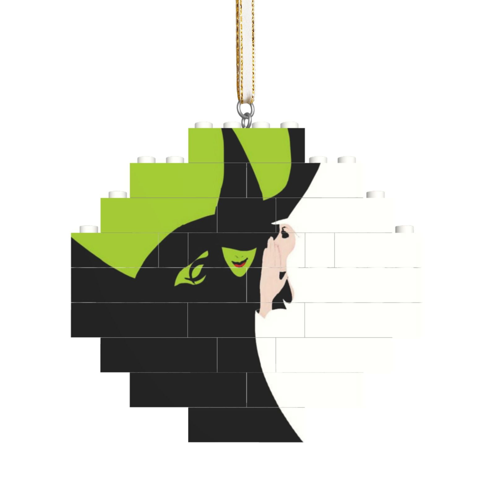 Building Brick Block Puzzle Lozenge Shaped Ornament Black Wicked The ...