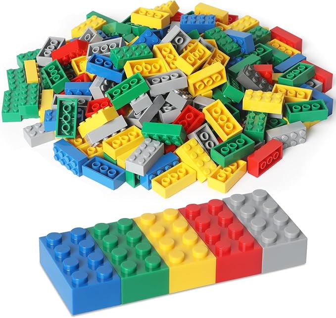 Building Bricks 121 Pieces 2x4 Multi-color Building Block, compatible ...