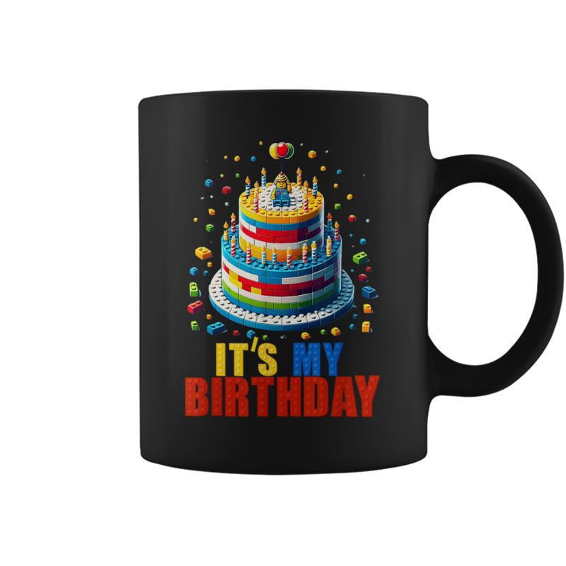 Building Bricks Cake Its My Birthday Boys Girls Build Coffee Mugs ...