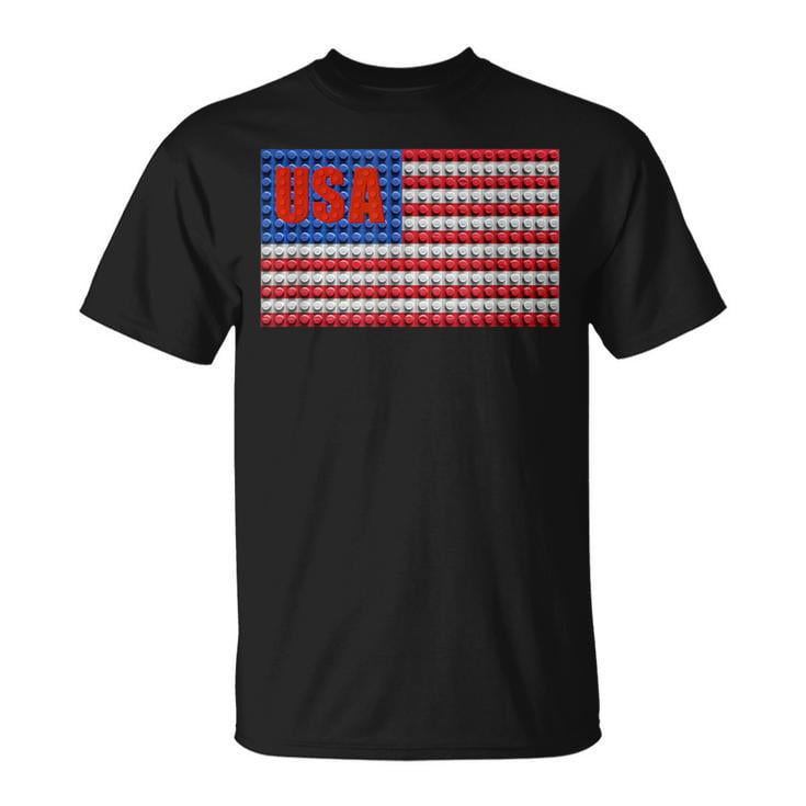 Building Bricks USA Flag Patriotic American Family Matching T-Shirt ...
