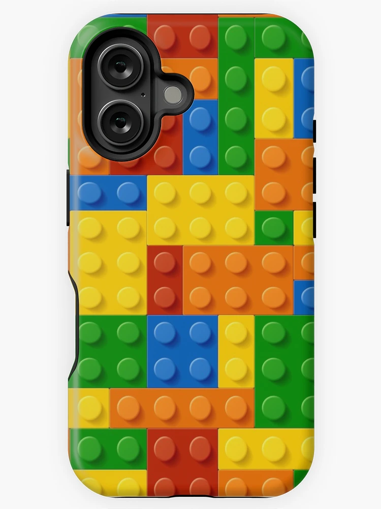 Building Bricks iPhone Case with Colorful Block Pattern for iPhone 16 15 14 13 12 11 Pro Max ...