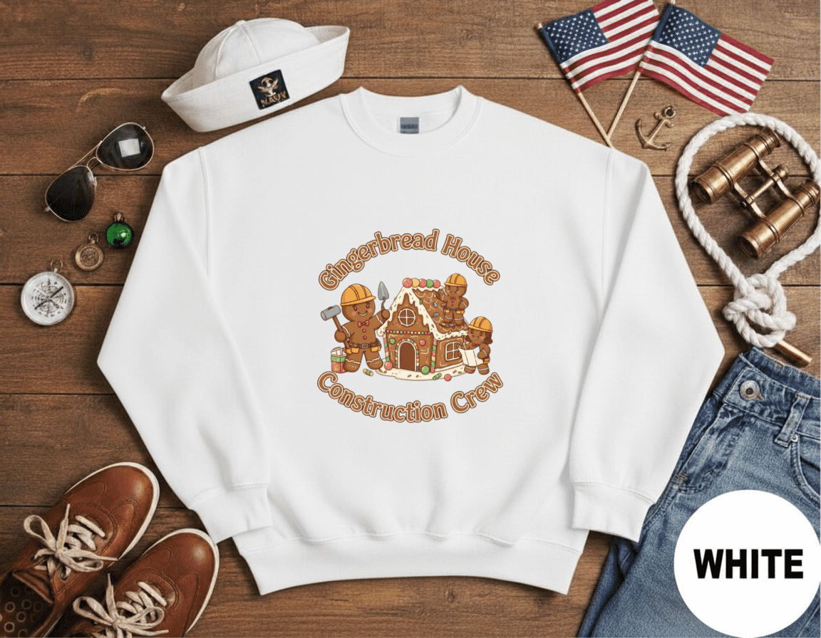 Building Crew Gingerbread House Festive Holiday Fun Celebration Winter ...