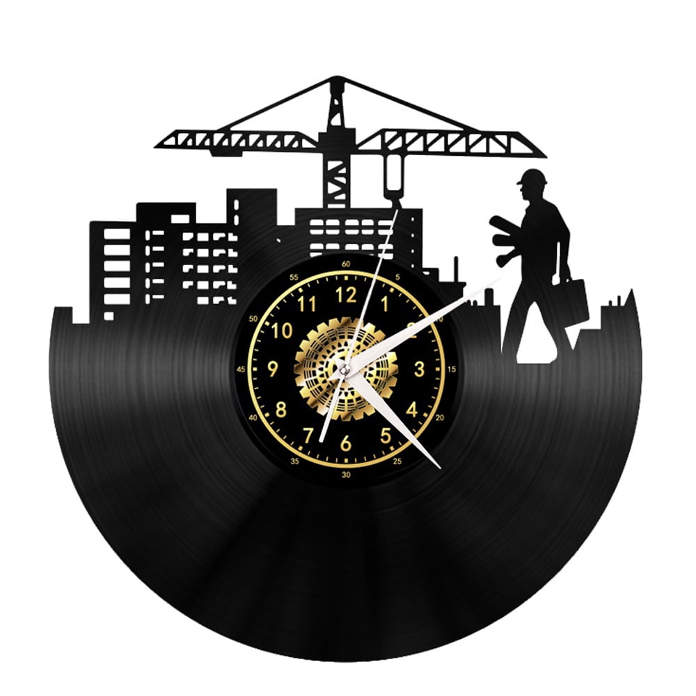 Building Engineer Vintage Black Vinyl Record Wall Clock Wall Art 3D ...