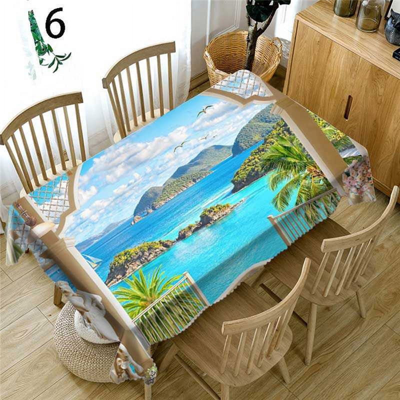 Building Forest Trees Scenic Seaside Creek Rectangular Waterproof ...