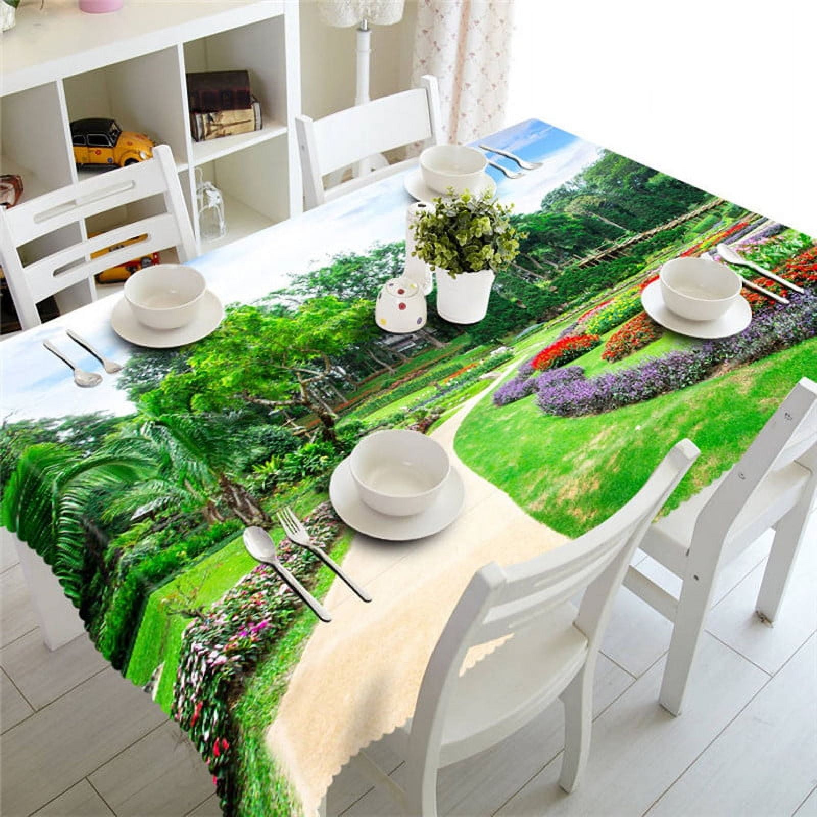 Building Forest Trees Scenic Seaside Creek Rectangular Waterproof ...