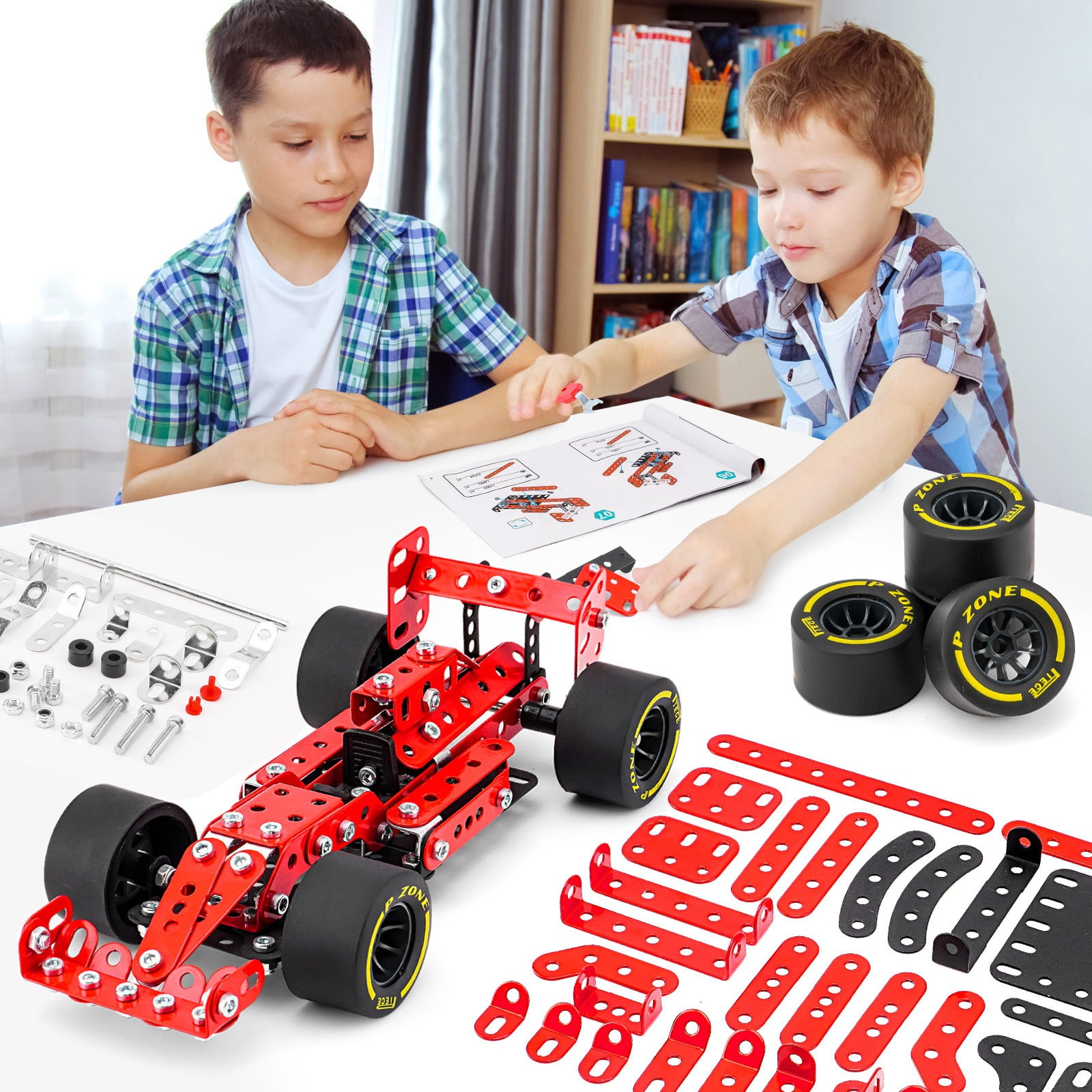 Building Kit Red Model Car Set - 201 PCS STEM Project Building Toys for ...