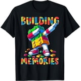 Building Memories Master Builder Building Bricks Blocks Dab T-Shirt ...