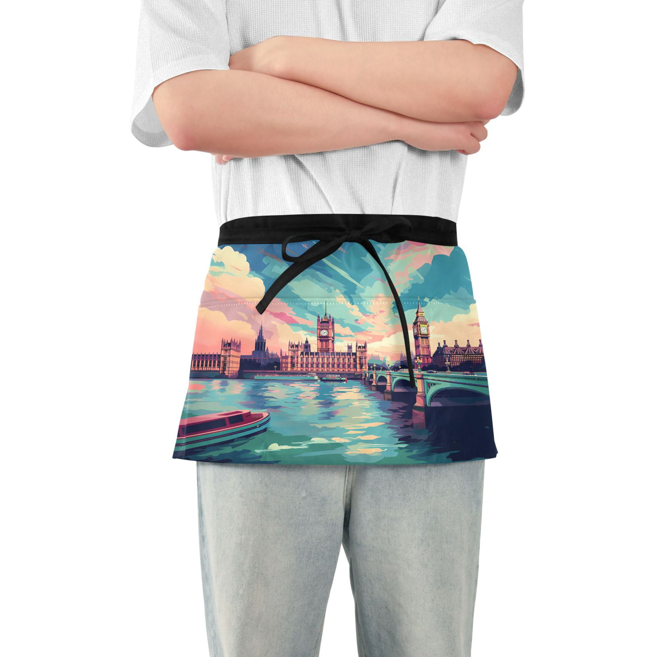 Building Ship Sea Bridge Server Apron with 3 Pockets Waterproof ...