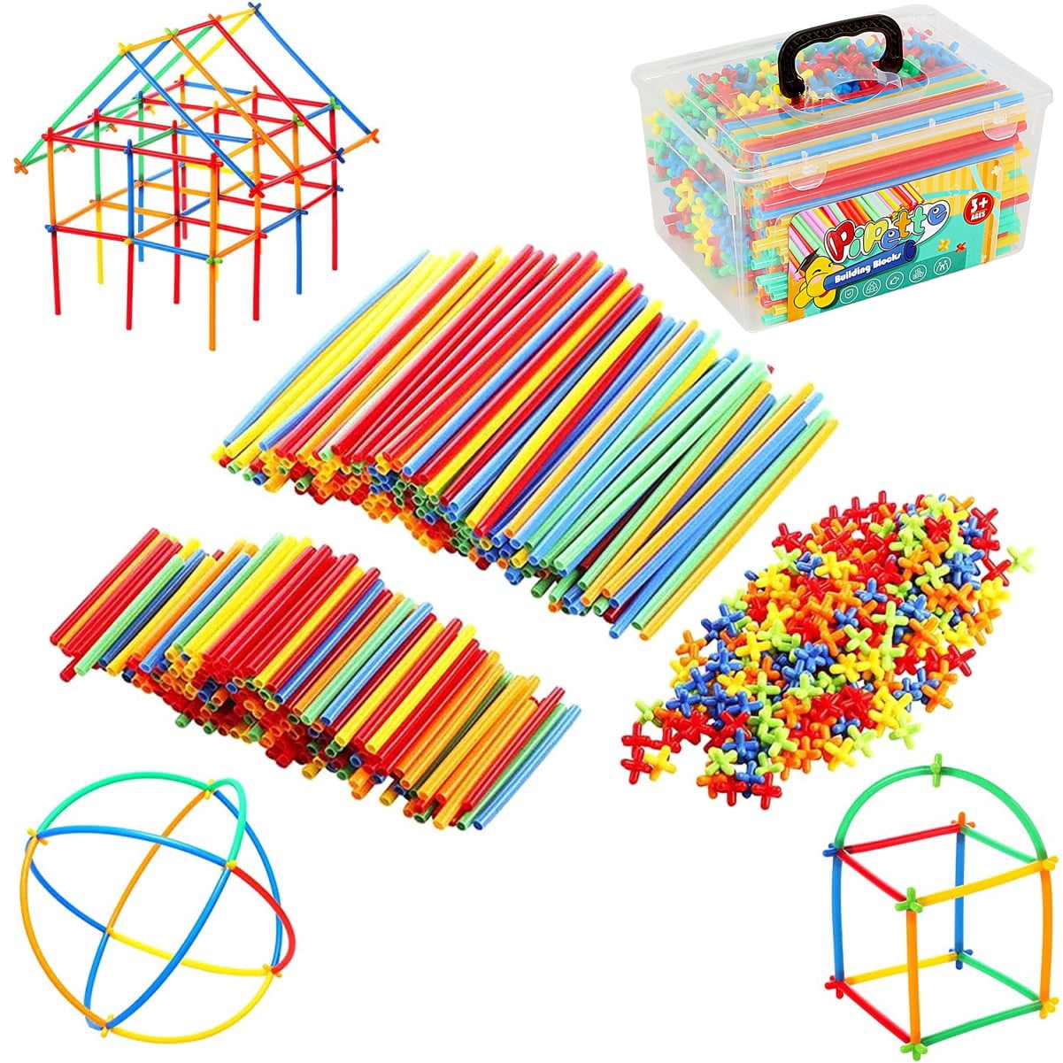 Building Sticks for Kids - Straws and Connectors Builders Set - STEM ...
