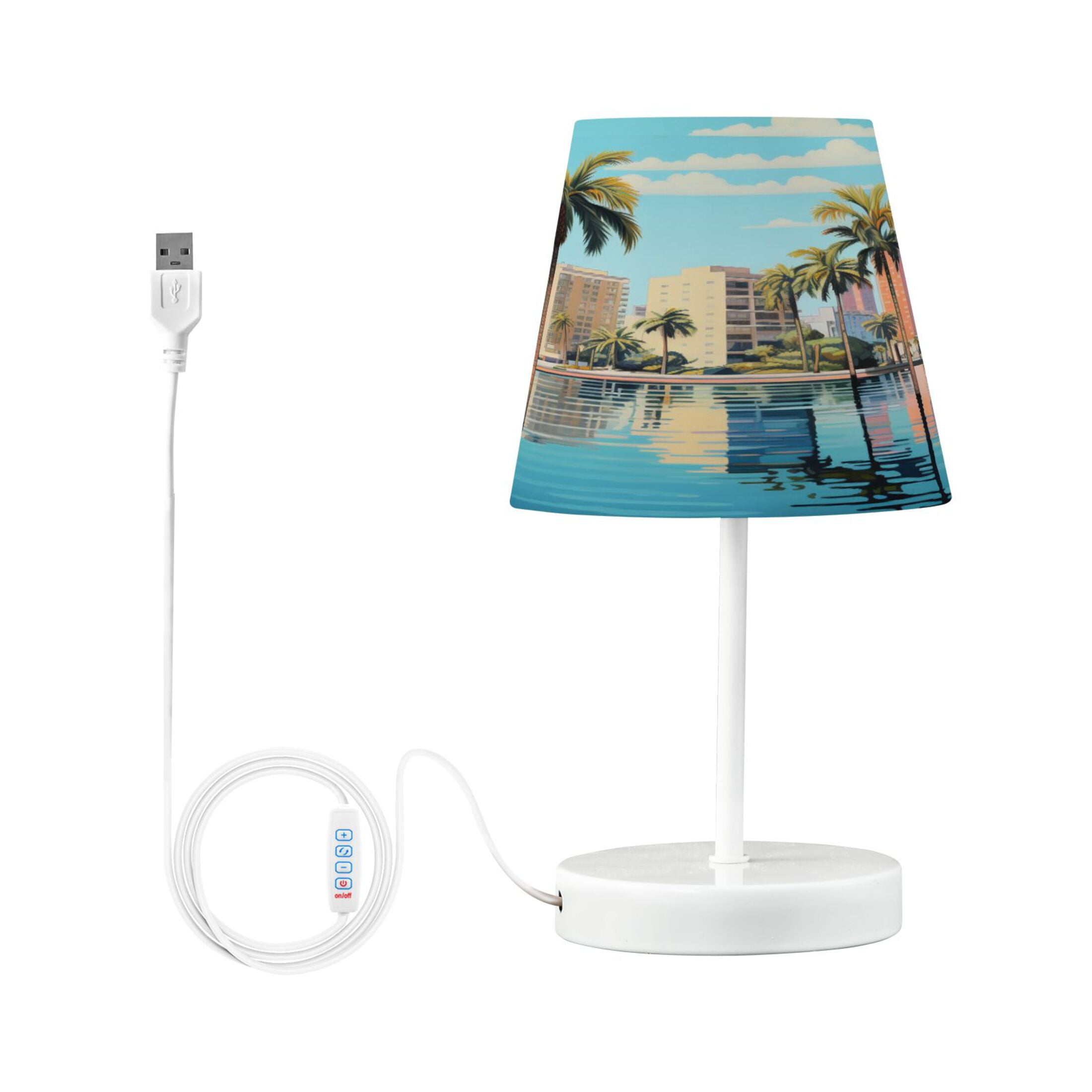 Building Tree Lack Desk Lamp LED Table Nightstand Lamps with 3 Color ...