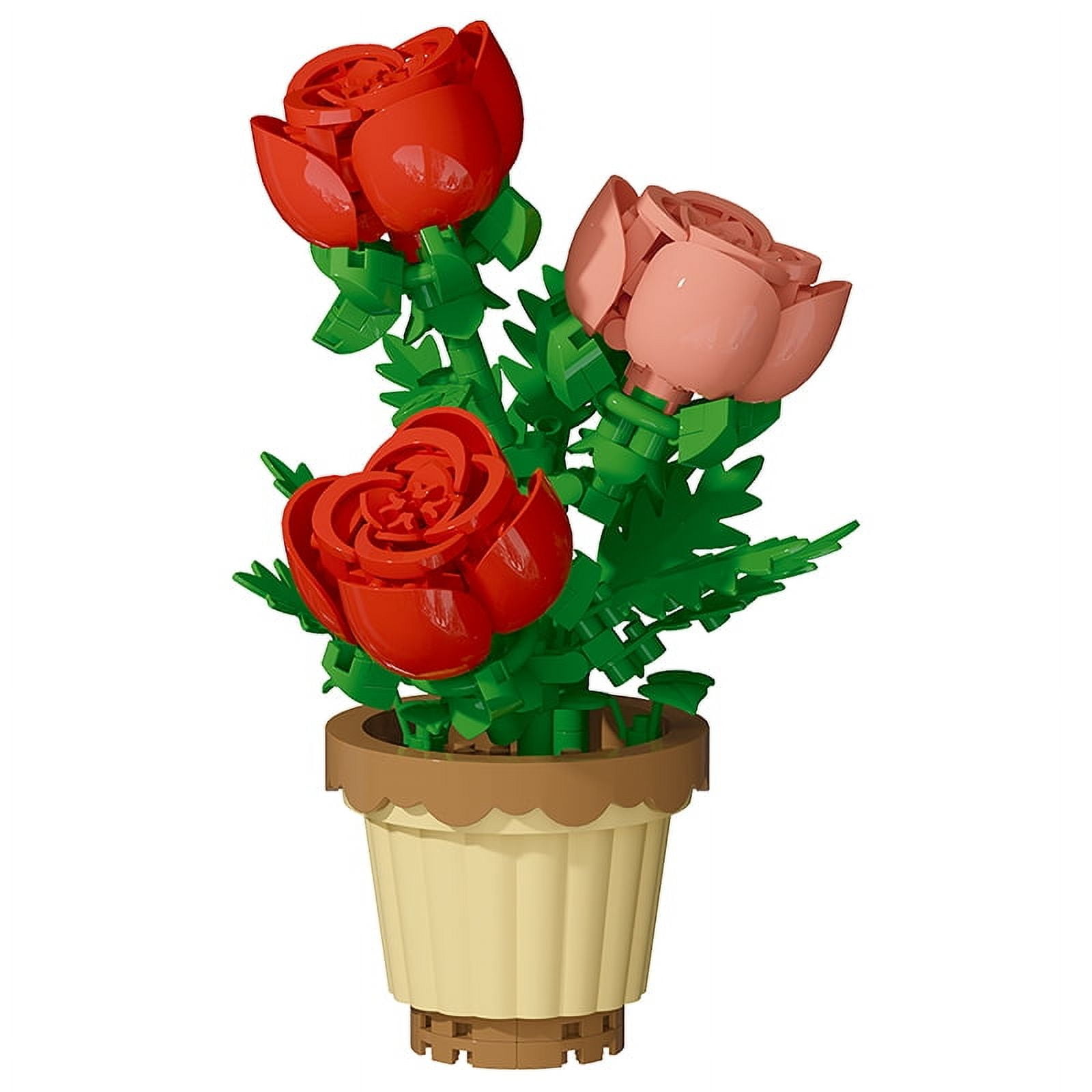 Building block flower potted plant assembly toy decoration micro ...