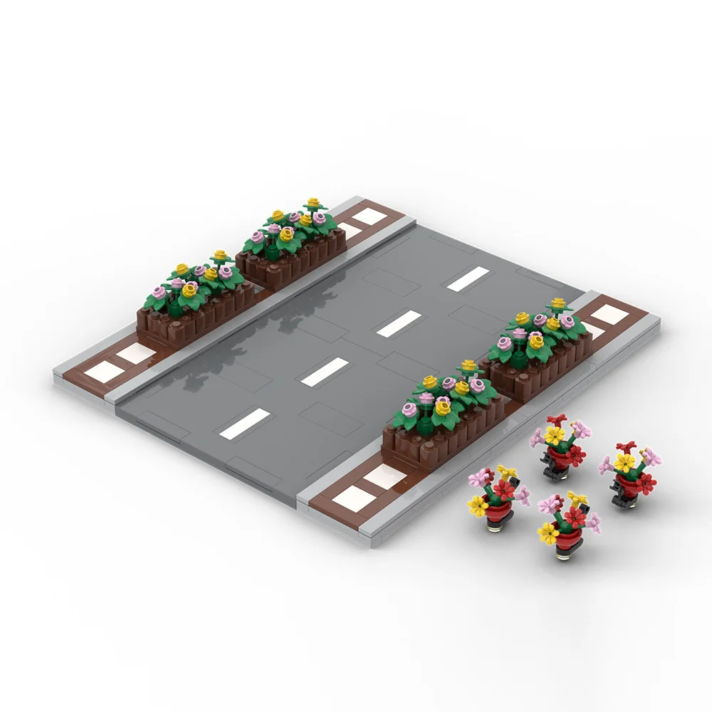 Building blocks 60304 Urban road floor road T-type road plate street ...