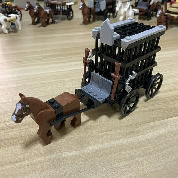 Building blocks MOC carriage Medieval chariot paddy wagon Military ...