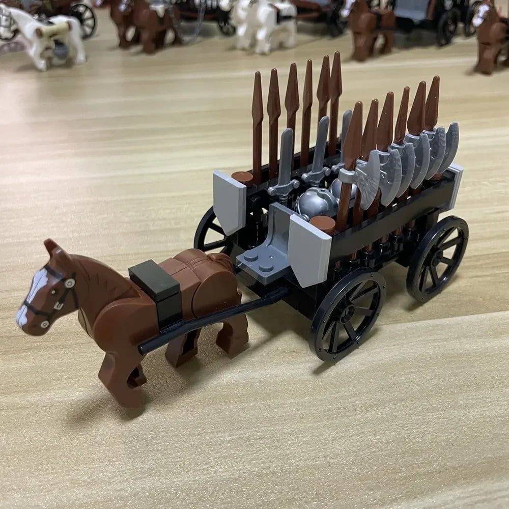 Building blocks MOC carriage Medieval chariot paddy wagon Military ...