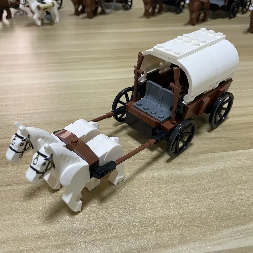 Building blocks MOC carriage Medieval chariot paddy wagon Military ...