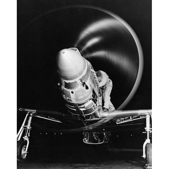 Building of P-51 Mustang WWII Aircraft 1946 Style - A - 24x36 Inch ...
