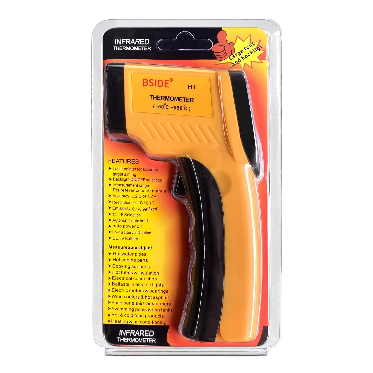 Buildzy H1 Digital Infrared Thermometer Non-Contact Digital Laser ...