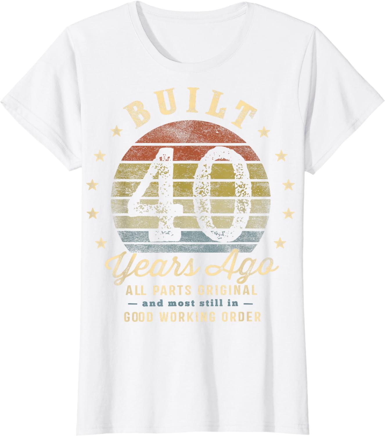 Built 40 Years Ago - All Parts Original Gifts 40th Birthday T-Shirt ...