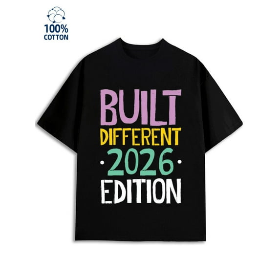 Built Different 2026 for men funny humor 180G 100% Cotton black y2k ...