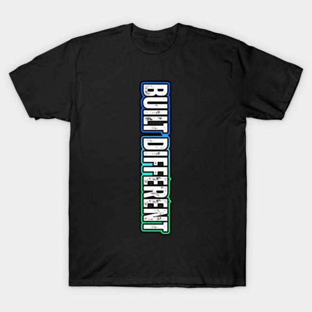 Built Different Neon Outline Vertical Statement Typography Streetwear ...