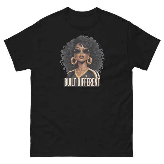 Built Different Tee – Bold Black Art, Gold Statement Style #4 - Walmart.com