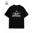 Built Different Tee men's funny humor 180G 100% Cotton black work funny ...