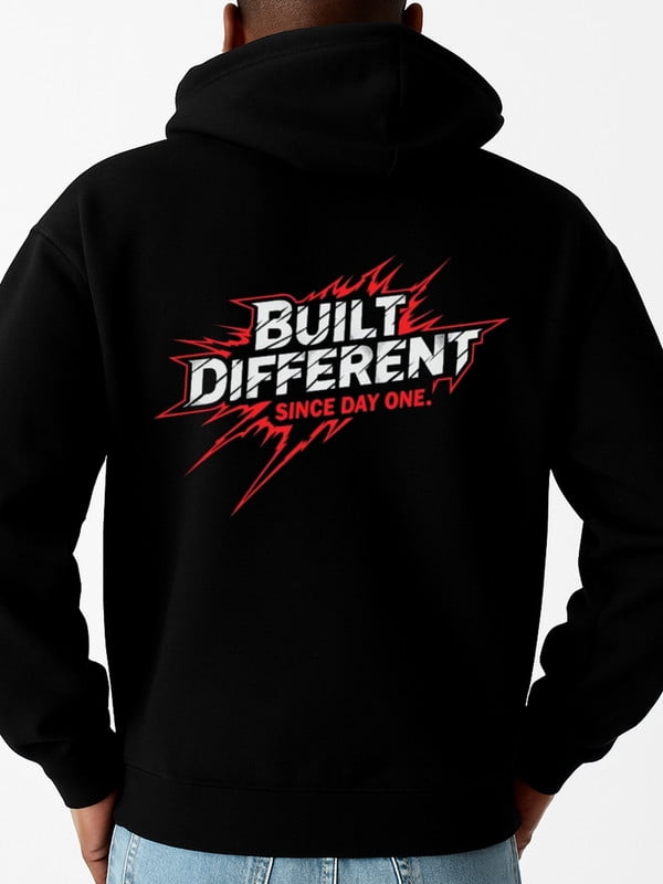 Built Different hoodies funny humor men polyester black Comfortable for ...