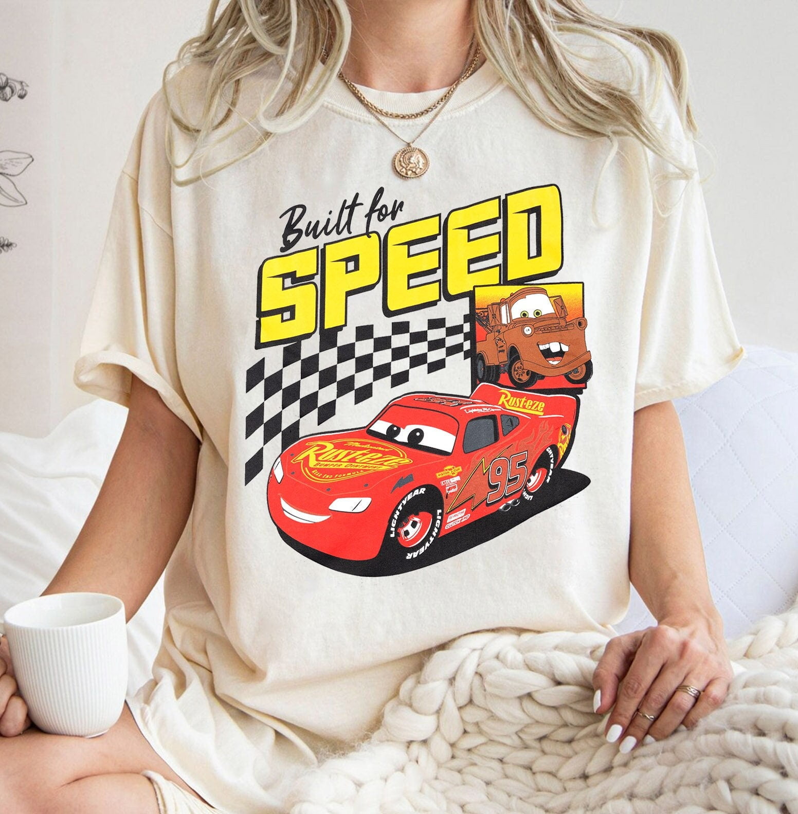 Built For The Speed Lightning Mcqueen 95 Checkerboard Shirt, Lightning ...