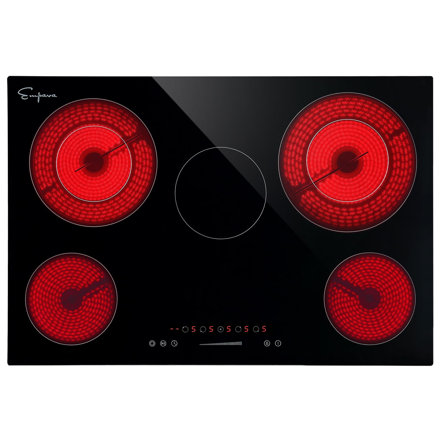 30-in Built-In Cooktop, 5 Elements, Radiant Black Electric with Dual ...
