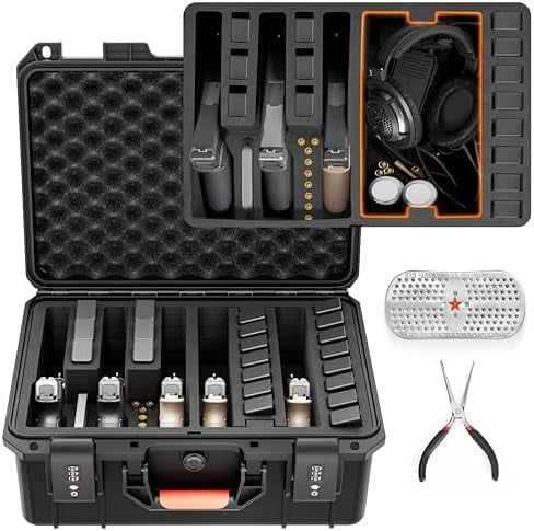 Built-In Lock TSA Gun Case for Handguns, 5 Pistol Case & 21 Magazines ...