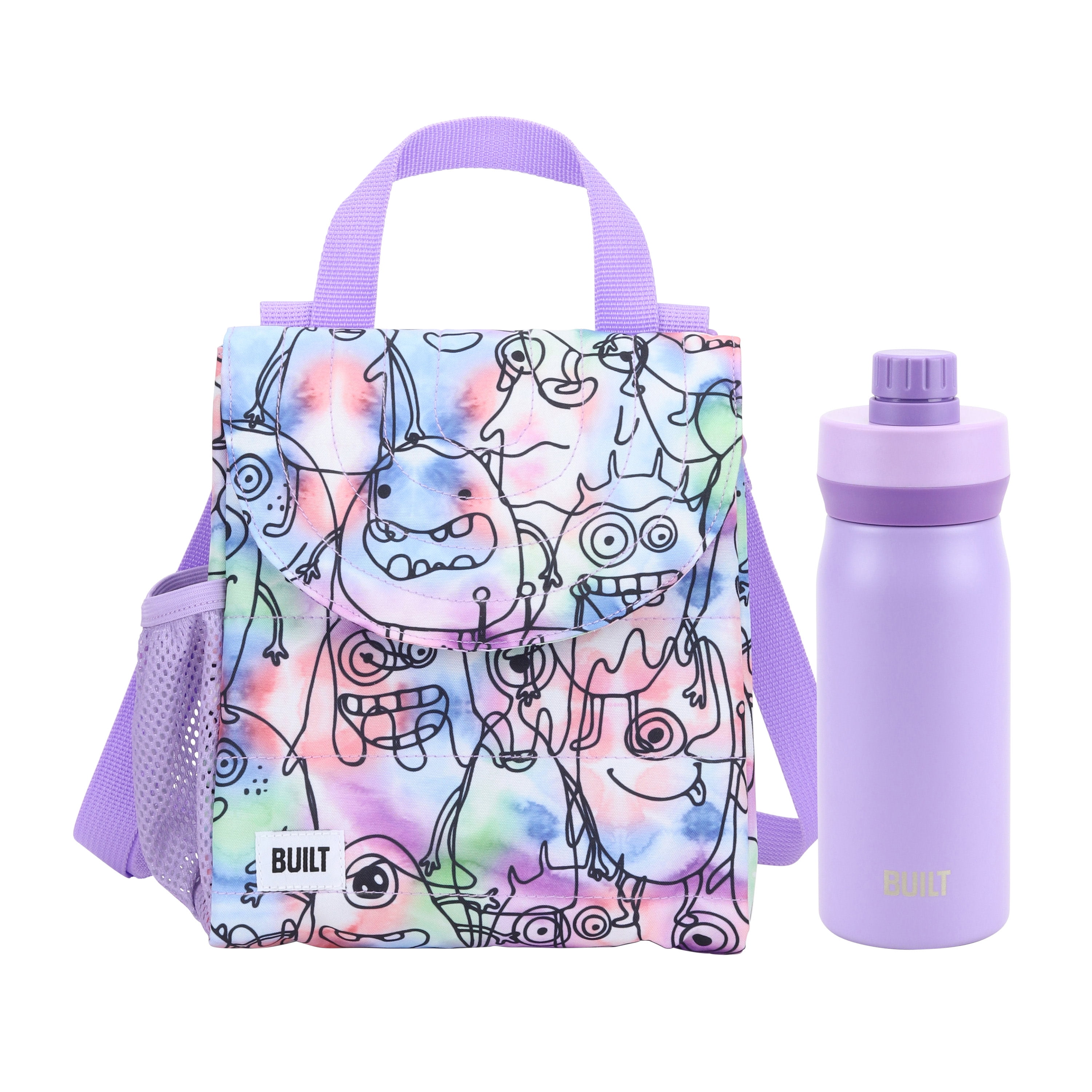 BUILT Kids Reusable Lunch Bag and 16oz Cascade Stainless Steel Water ...