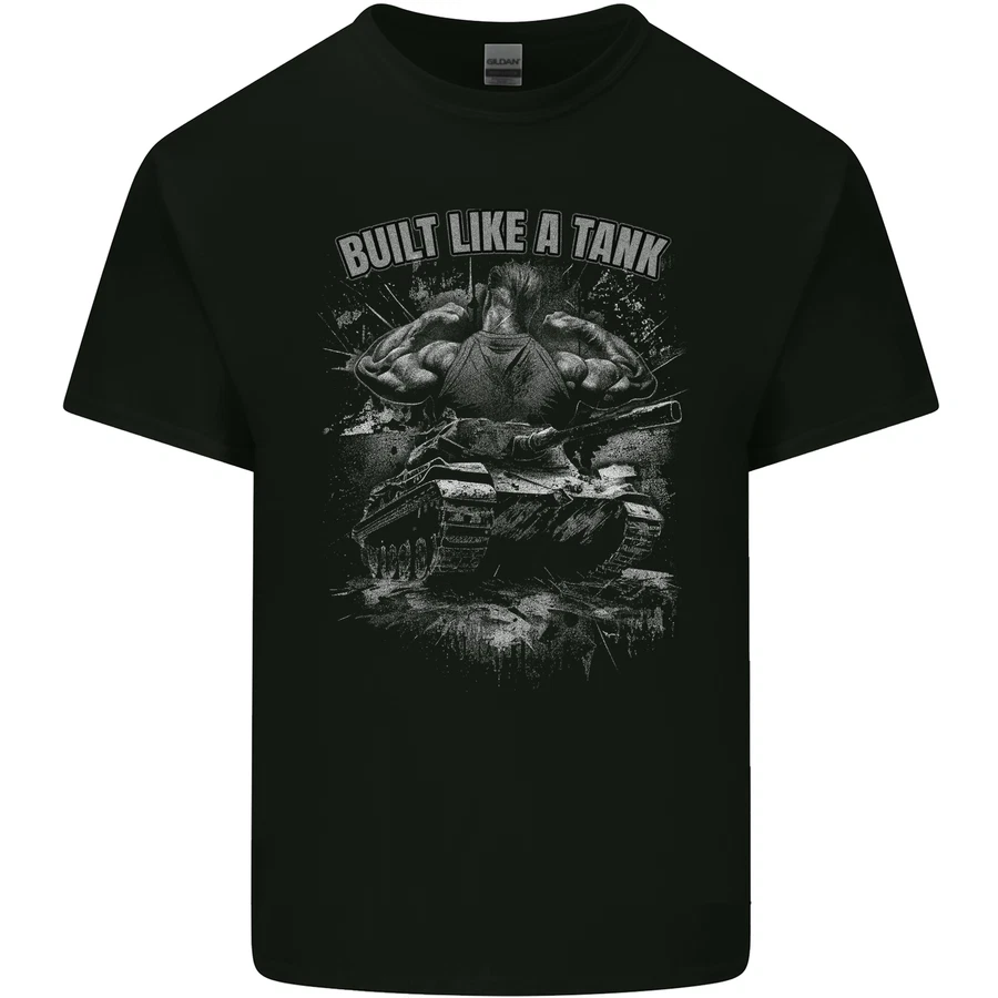 Built Like A Tank Gym Bodybuilding Training Graphic Light Cotton Tee ...